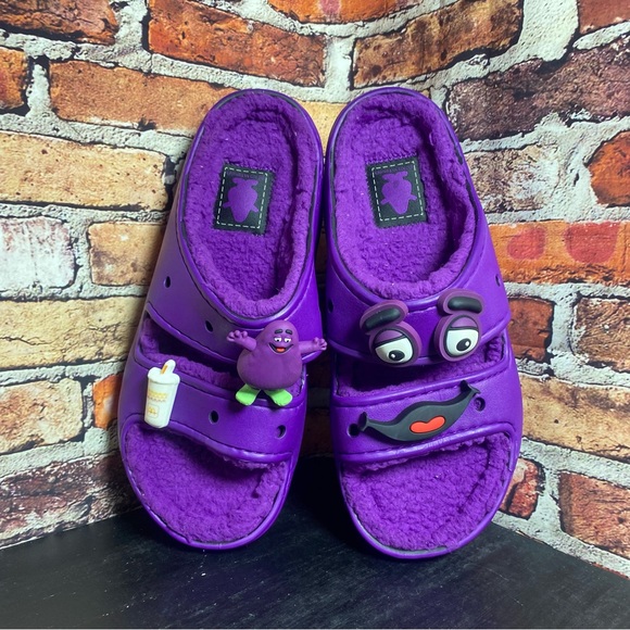 CROCS | Shoes | Crocs Grimace Cozzzy Purple Sandals Mcdonalds | Poshmark